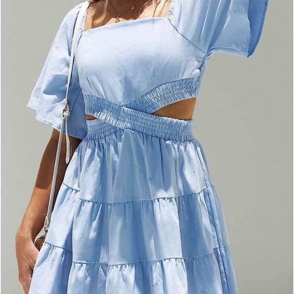 Dresses | Blue Cut Out Dress | Poshmark